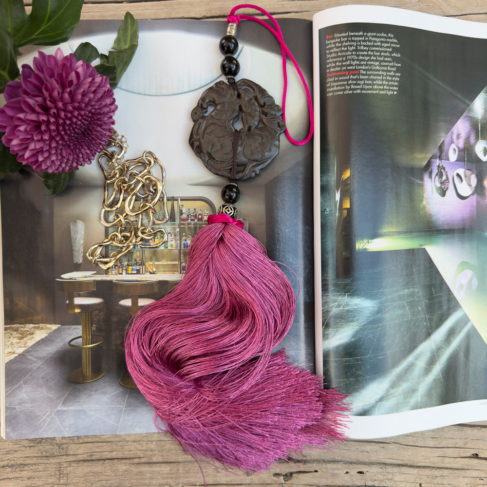 Mulberry Chinese Tassel with Success and Happiness Stone | ASNEE | Orchid