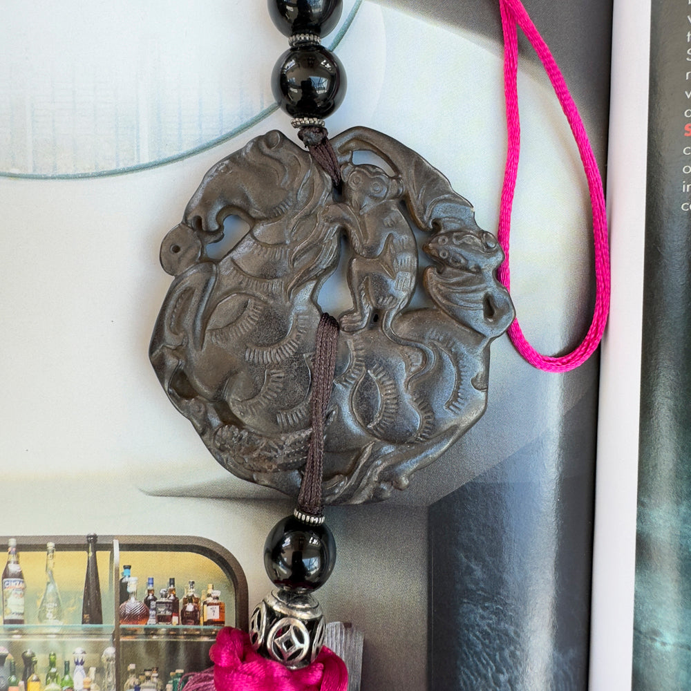 Mulberry Chinese Tassel with Success and Happiness Stone | ASNEE | Orchid